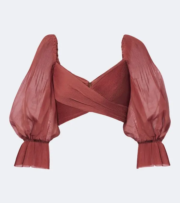 Zimmermann Pleated Cropped Top - Pink