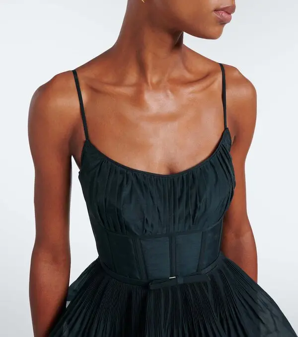 Zimmermann Pleated Tiered Bustier Dress