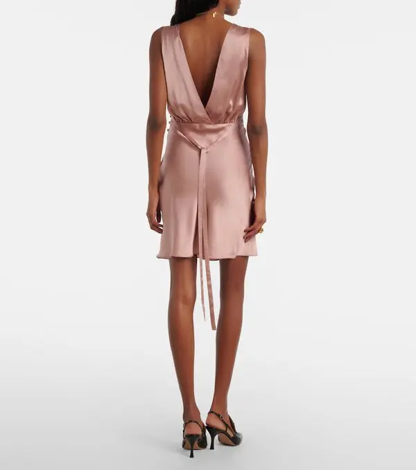 Chloé Lace-trimmed Silk Satin Minidress
