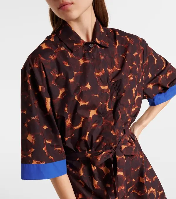 Dries Van Noten Printed Cotton Poplin Shirt Dress