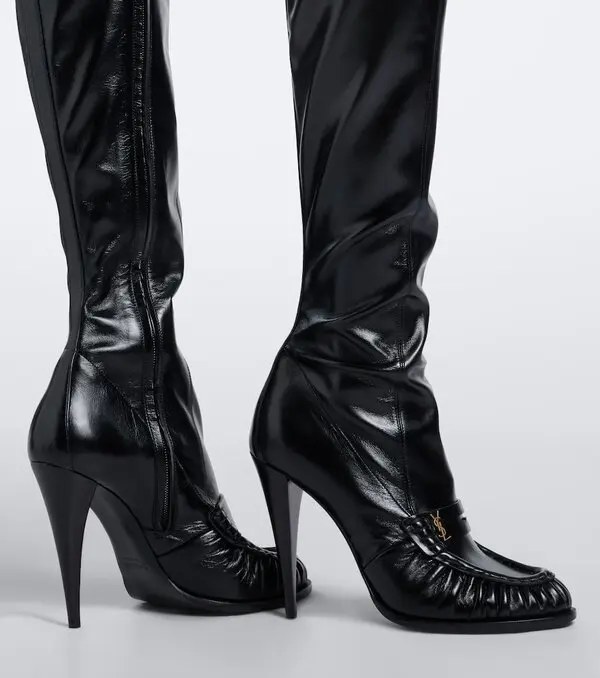 Saint Laurent Le Loafer Cassandre Knee-high Boots