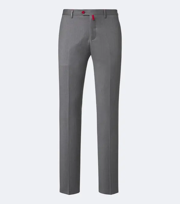 Kiton Virgin Wool Slim Fit Trousers - Grey