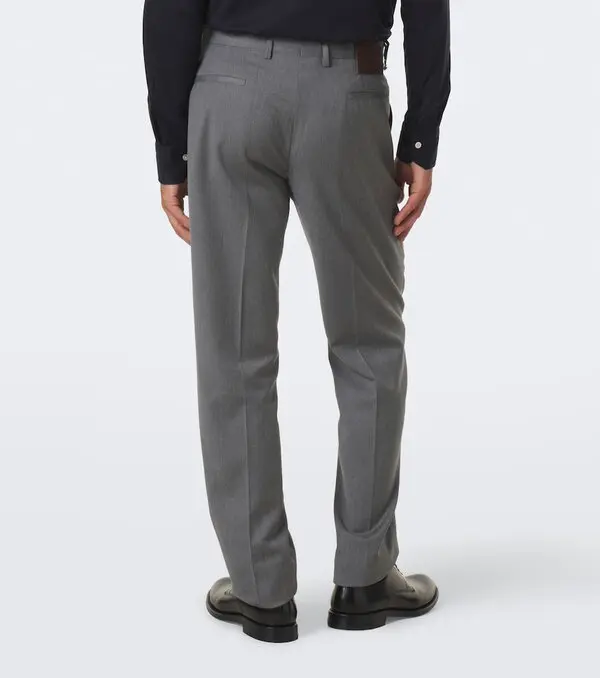 Kiton Virgin Wool Slim Fit Trousers