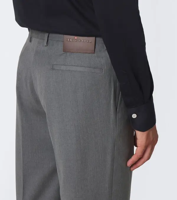 Kiton Virgin Wool Slim Fit Trousers