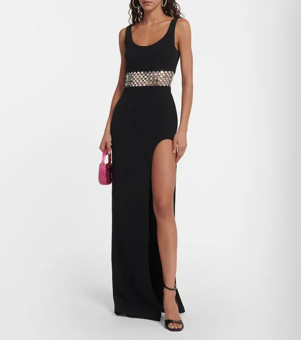 David Koma Embellished Cady Gown