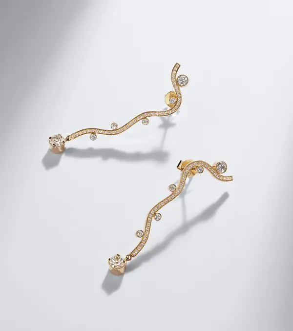 Sophie Bille Brahe Grand Ocean Etoile 18kt Yellow Diamond Earrings