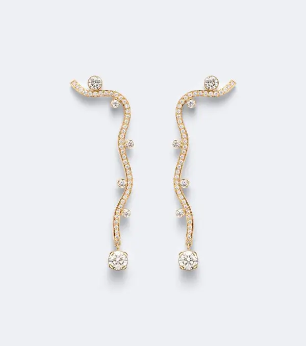 Sophie Bille Brahe Grand Ocean Etoile 18kt Yellow Diamond Earrings - Gold