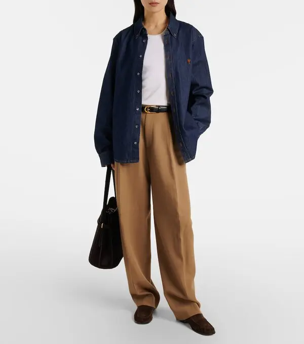 AMI Paris De Coeur Denim Shirt
