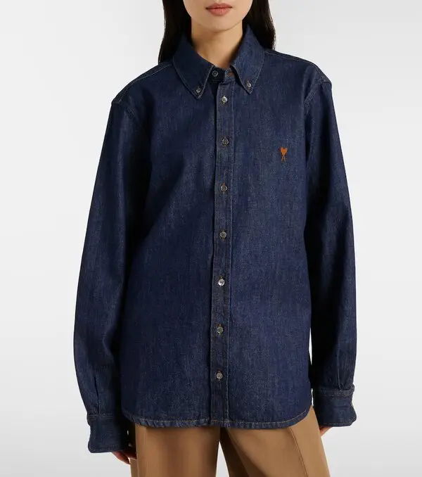 AMI Paris De Coeur Denim Shirt