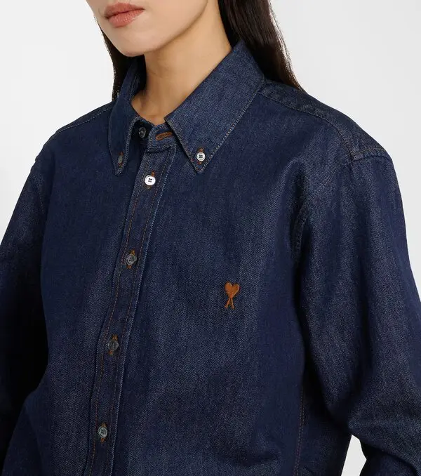 AMI Paris De Coeur Denim Shirt