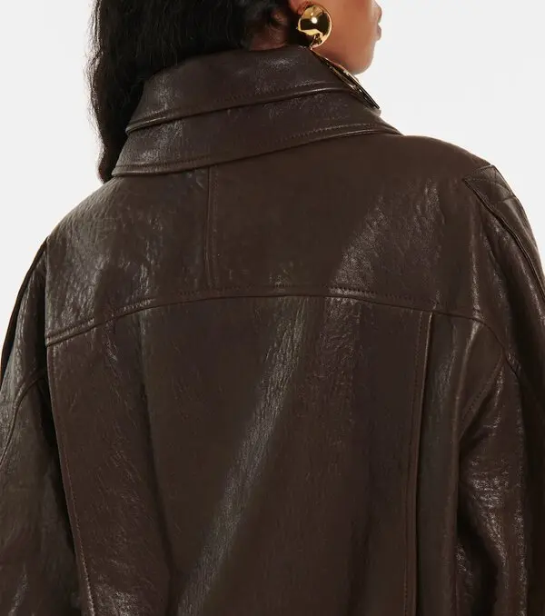 Saint Laurent Oversized Leather Bomber Jacket