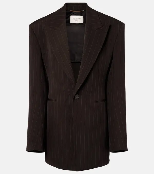 Saint Laurent Wool-blend Blazer - Brown
