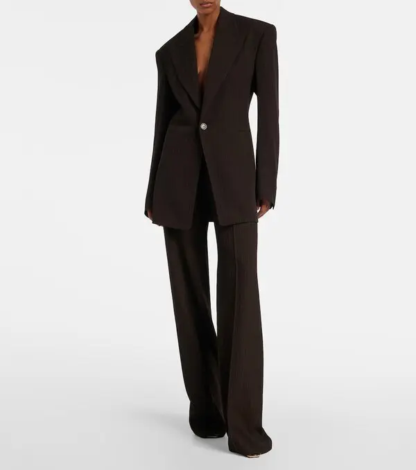 Saint Laurent Wool-blend Blazer - Brown