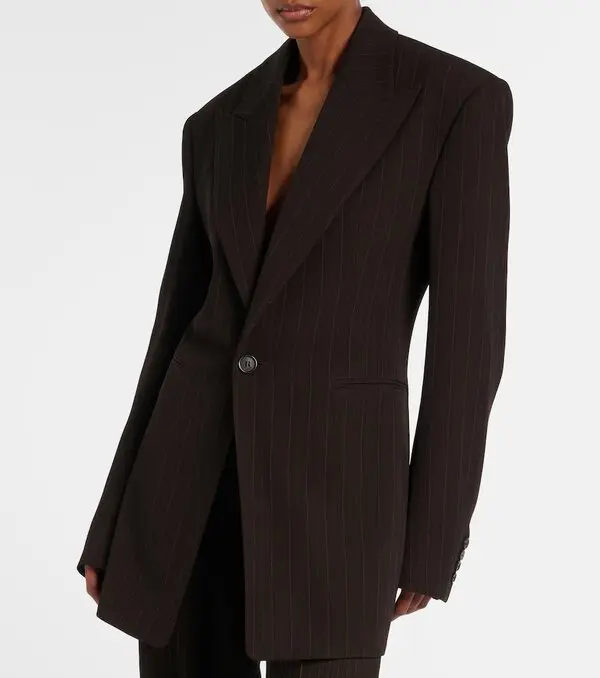 Saint Laurent Wool-blend Blazer - Brown