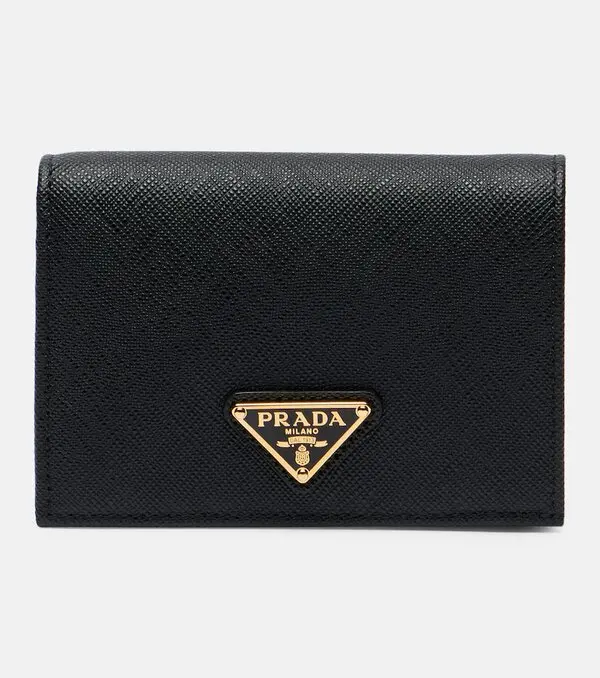 Prada Saffiano Small Leather Wallet - Black