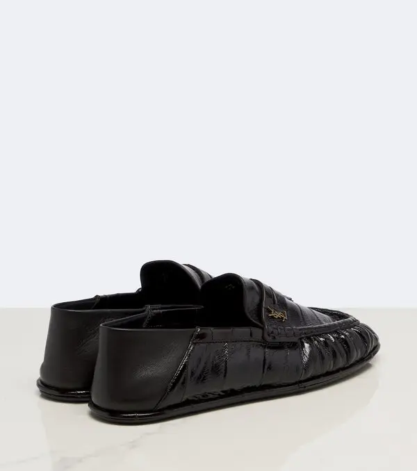 Saint Laurent Cassandre Croc-effect Leather Loafers
