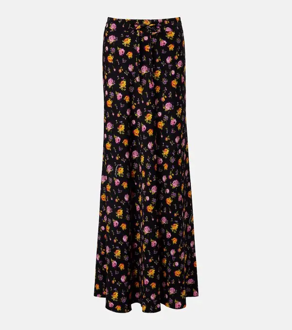 Dolce & Gabbana Floral Silk-blend Charmeuse Maxi Skirt