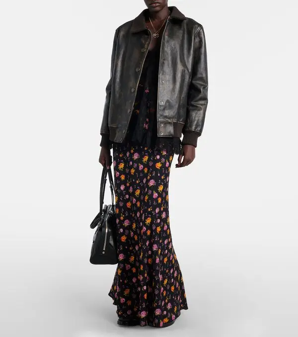 Dolce & Gabbana Floral Silk-blend Charmeuse Maxi Skirt