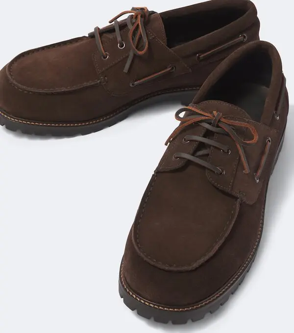 Studio Nicholson Suede Boat Shoes - Brown