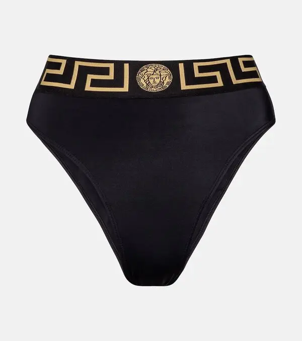 Versace Logo High Waisted Bikini Bottoms