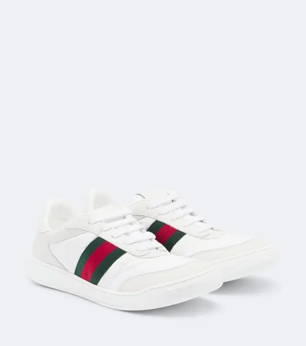 Gucci Screener Web Stripe Sneakers - White