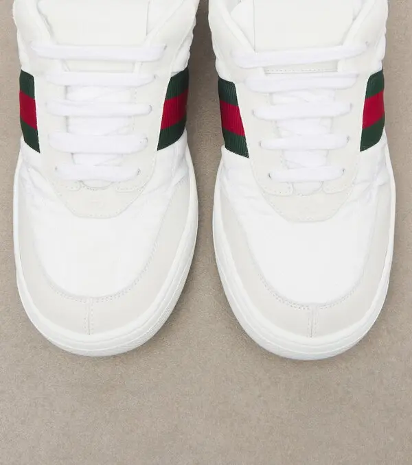 Gucci Screener Web Stripe Sneakers - White