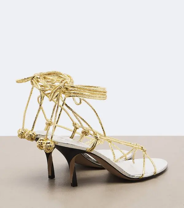 Jacquemus Tourni Metallic Leather Sandals
