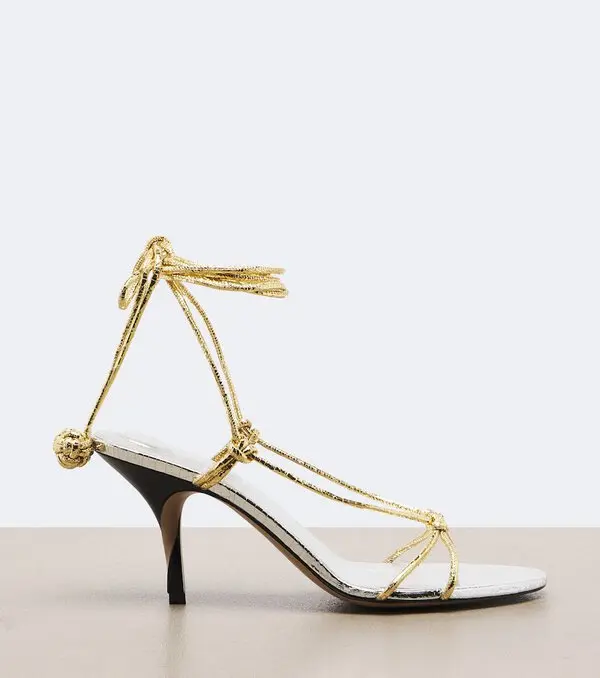Jacquemus Tourni Metallic Leather Sandals