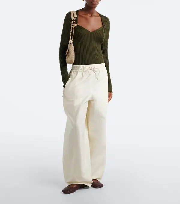 Bottega Veneta Cotton Toile Wide-leg Pants