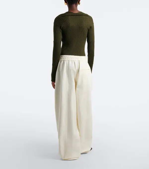 Bottega Veneta Cotton Toile Wide-leg Pants