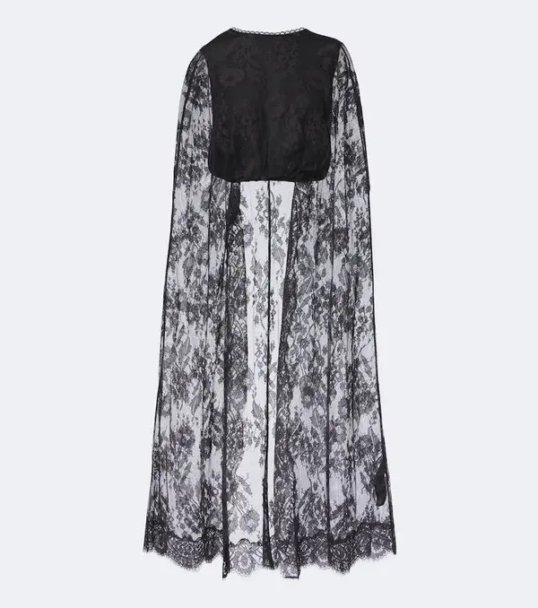 Zimmermann Valiant Caped Lace Top - Black