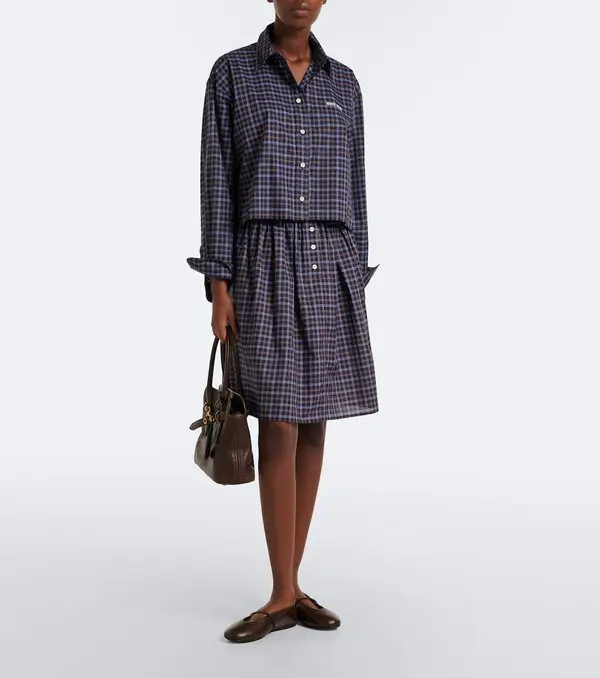 Miu Miu Leather Ballet Flats - Brown