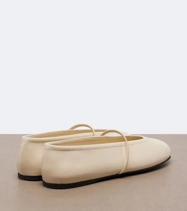 Miu Miu Leather Ballet Flats - White