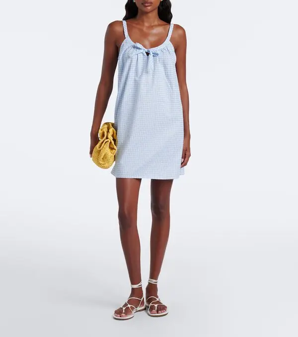 Posse Lila Gingham Cotton Minidress - Blue