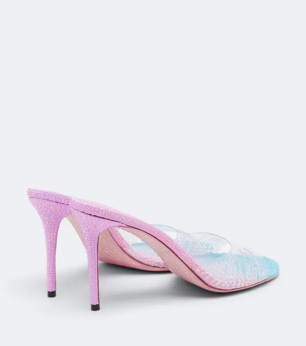 Mach & Mach Crystal Embellished Pvc Mules