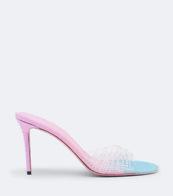 Mach & Mach Crystal Embellished Pvc Mules