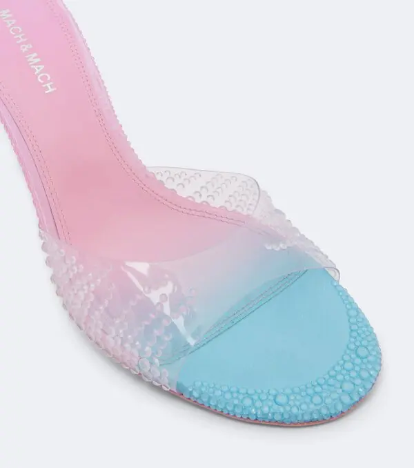 Mach & Mach Crystal Embellished Pvc Mules