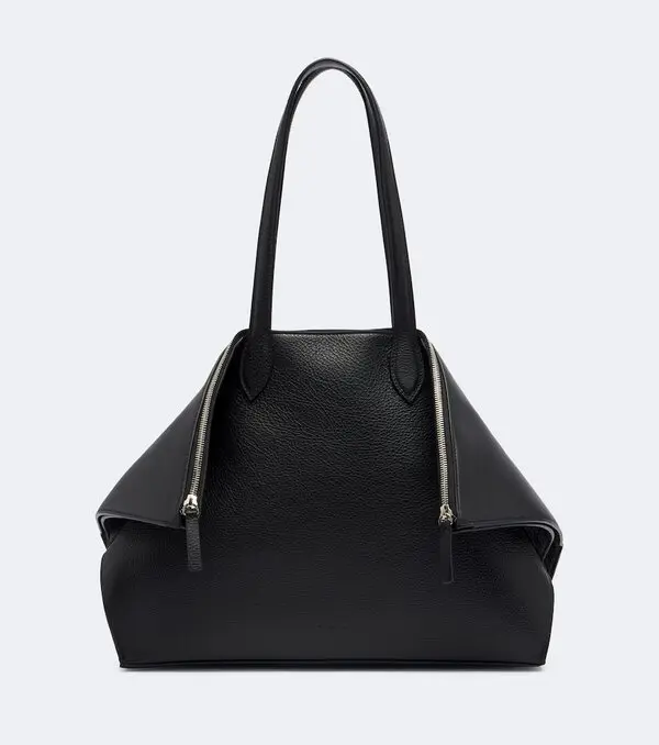 AESTHER EKME Fold Large Leather Tote Bag - Black