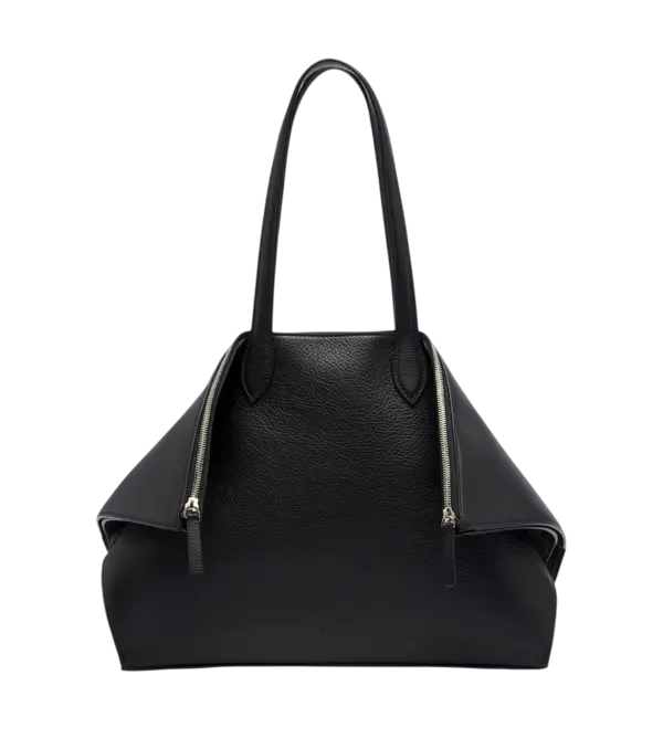 AESTHER EKME Fold Large Leather Tote Bag - Black