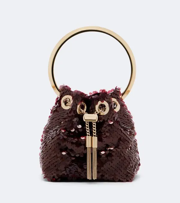 JIMMY CHOO Bon Bon Micro Sequined Bucket Bag