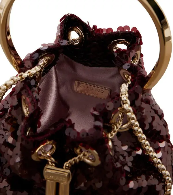 JIMMY CHOO Bon Bon Micro Sequined Bucket Bag