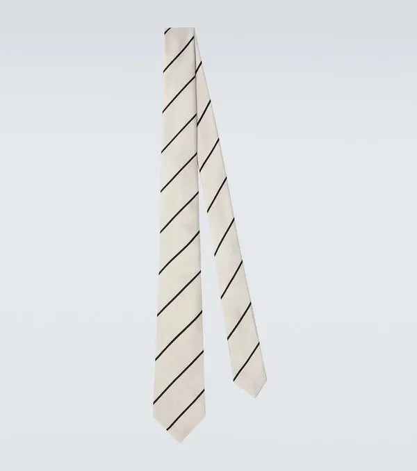 TOM FORD Striped Silk Jacquard Tie - Black