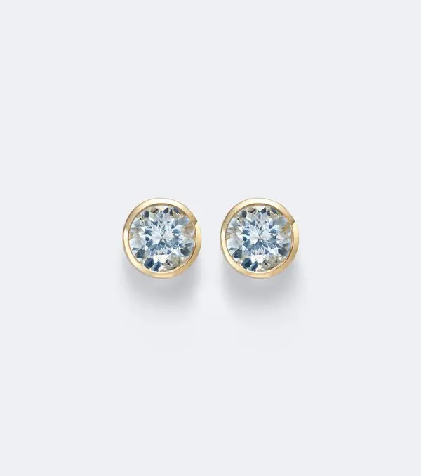 SYDNEY EVAN Icon 14kt Aquamarine Earrings - Blue