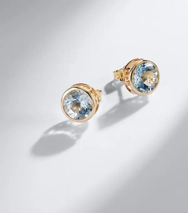 SYDNEY EVAN Icon 14kt Earrings With Aquamarines
