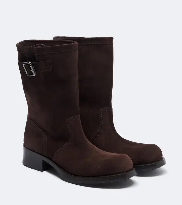 Prada Suede Biker Boots