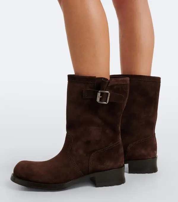 Prada Suede Biker Boots
