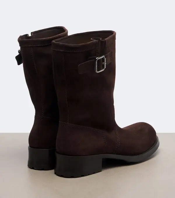 Prada Suede Biker Boots