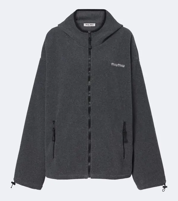 Miu Miu Hooded Oversized Fleece Jacket