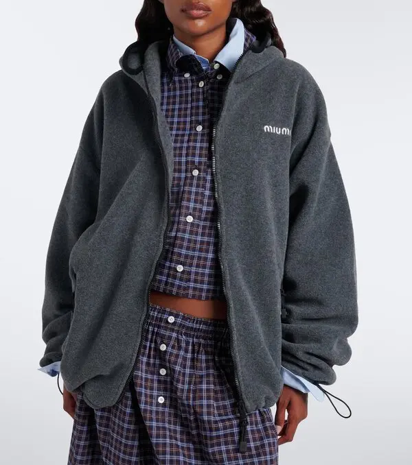 Miu Miu Hooded Oversized Fleece Jacket