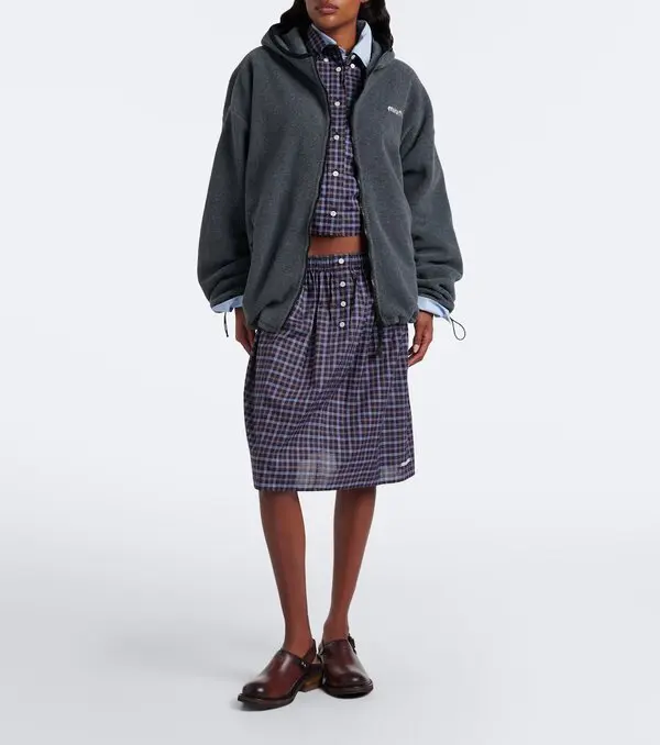 Miu Miu Hooded Oversized Fleece Jacket